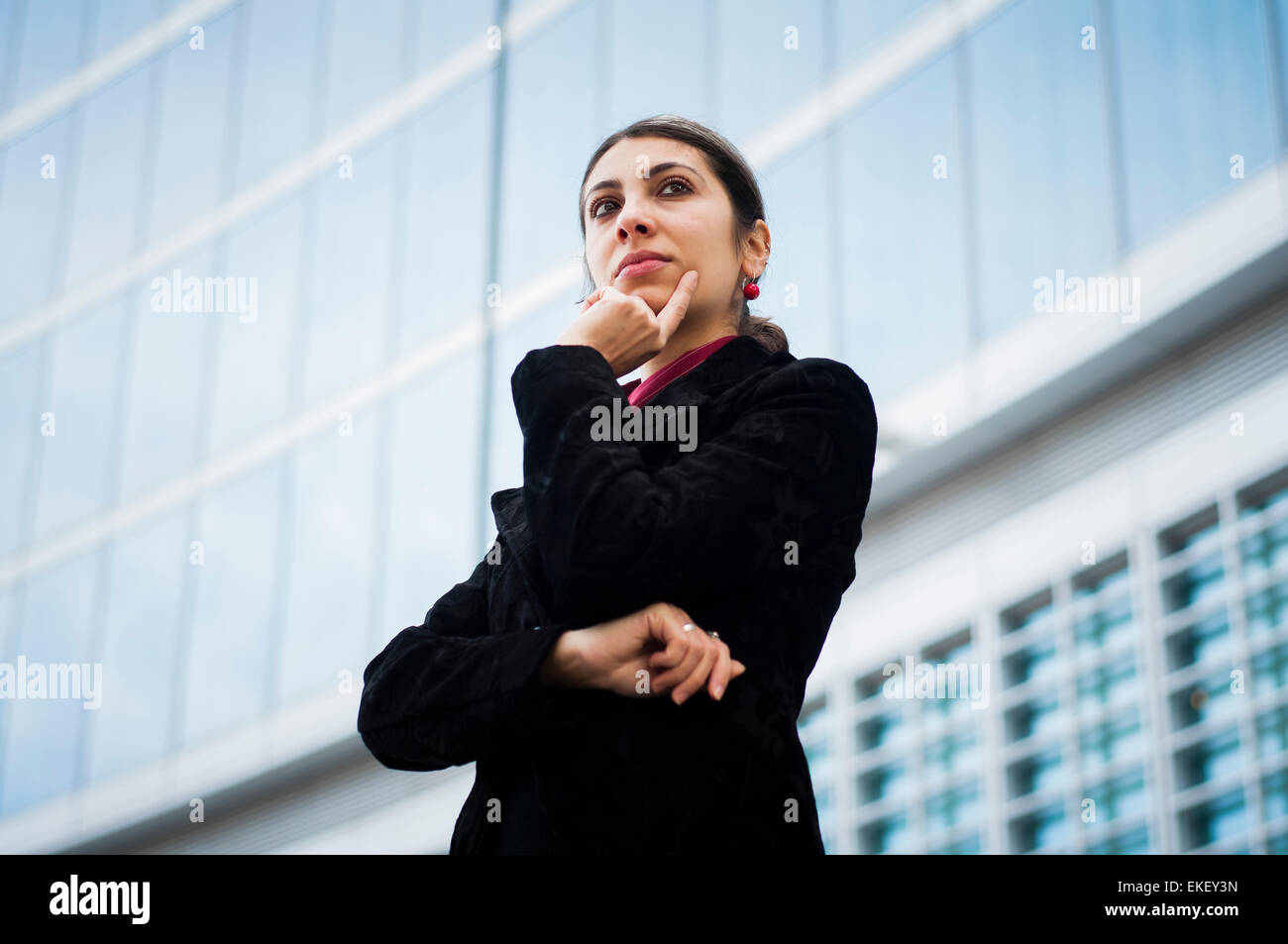 business girl thinking Stock Photo - Alamy
