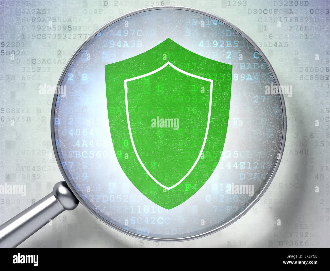 Magnifying optical glass shield icon hi-res stock photography and ...
