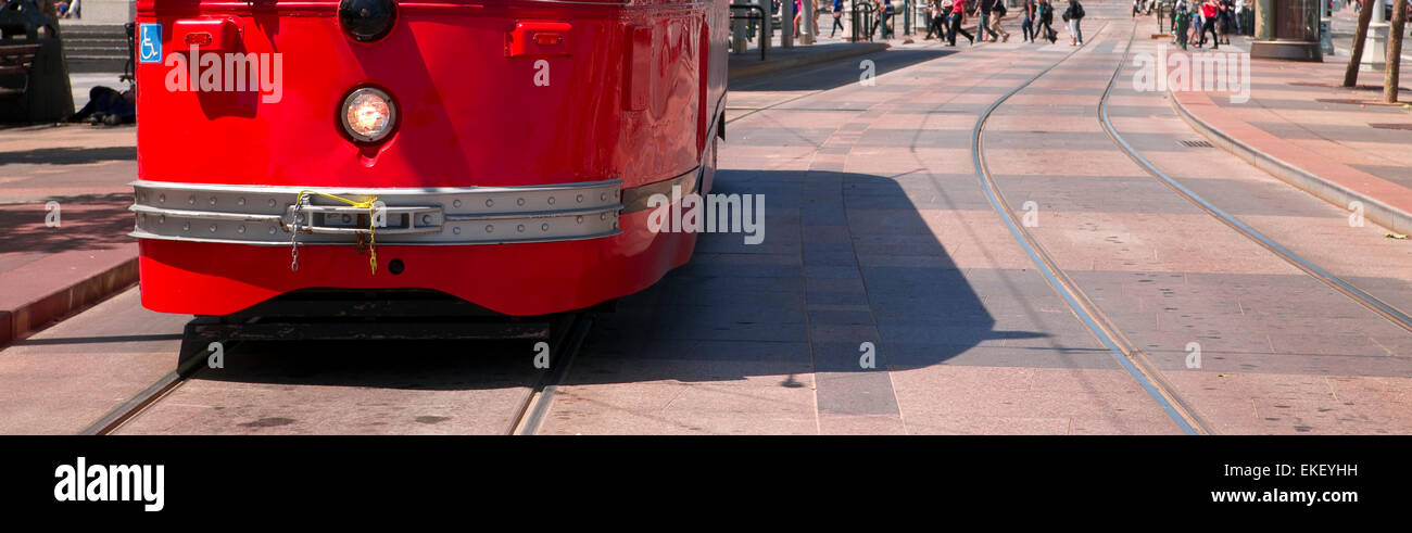 Pedestrian View City Trolley Stock Photo - Alamy