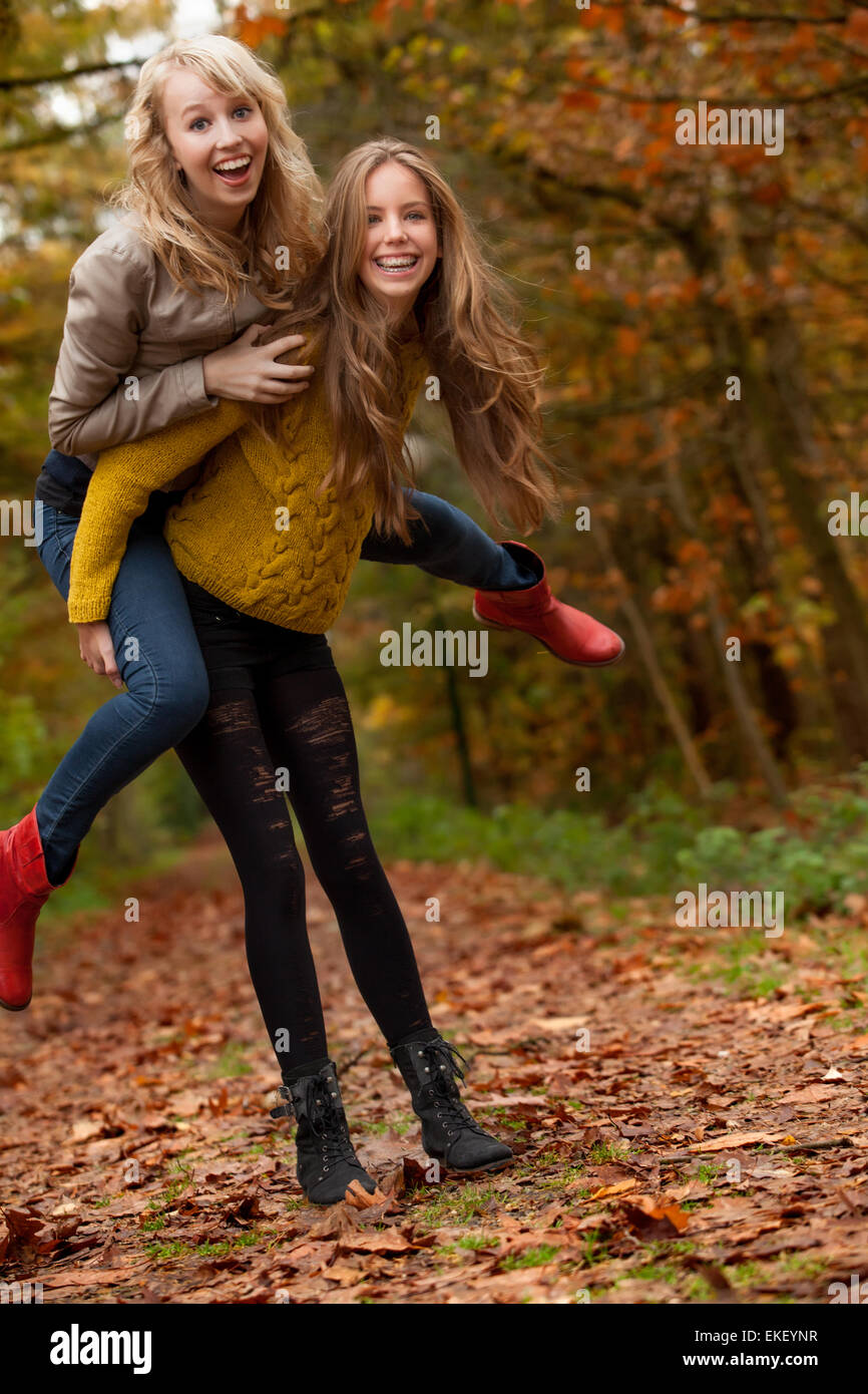 Bump off in the forest Stock Photo - Alamy