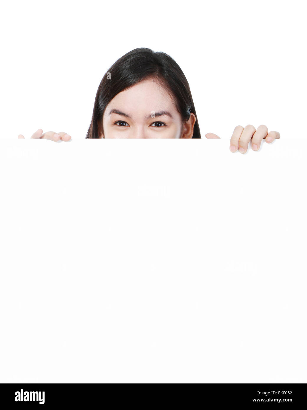 Young Woman Peeking Stock Photo - Alamy