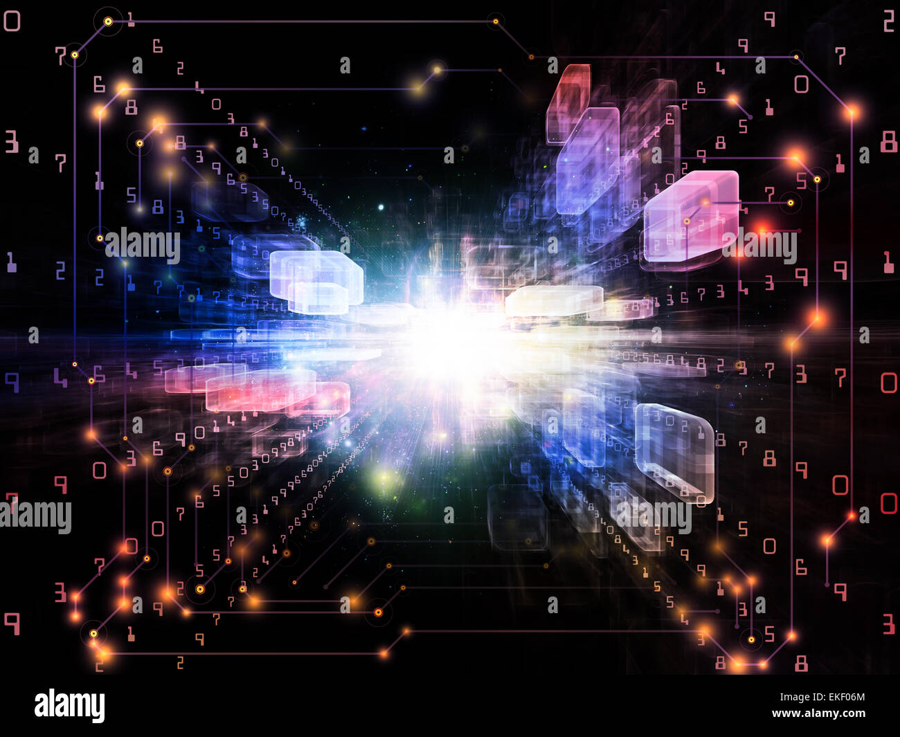 Lights of Virtual Space Stock Photo - Alamy