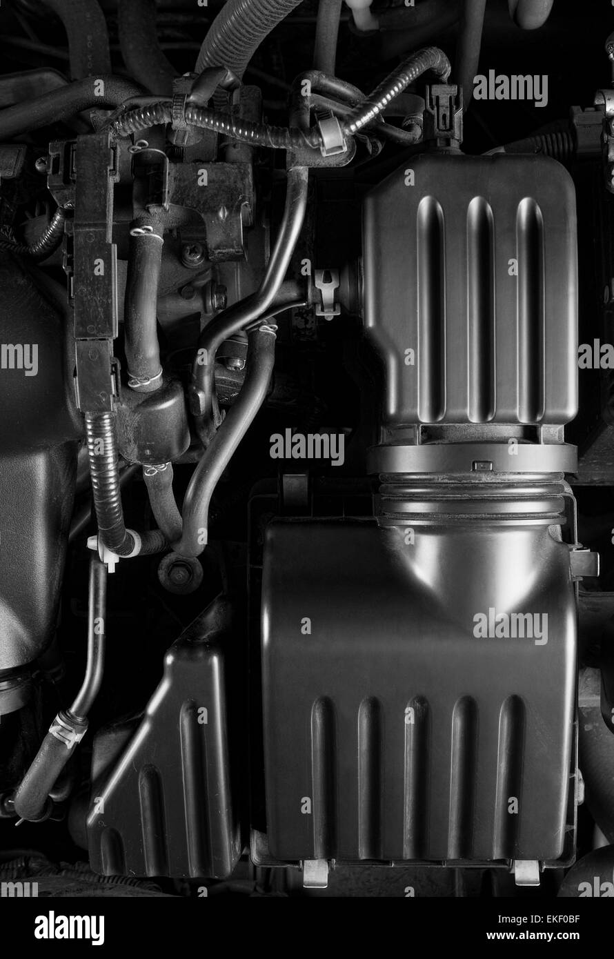 Modern car engine Stock Photo - Alamy