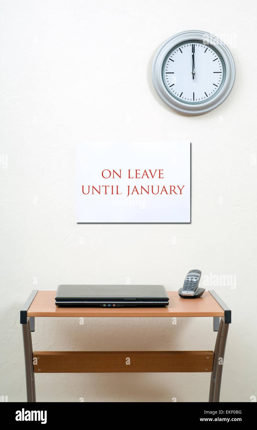 On leave until January Stock Photo - Alamy