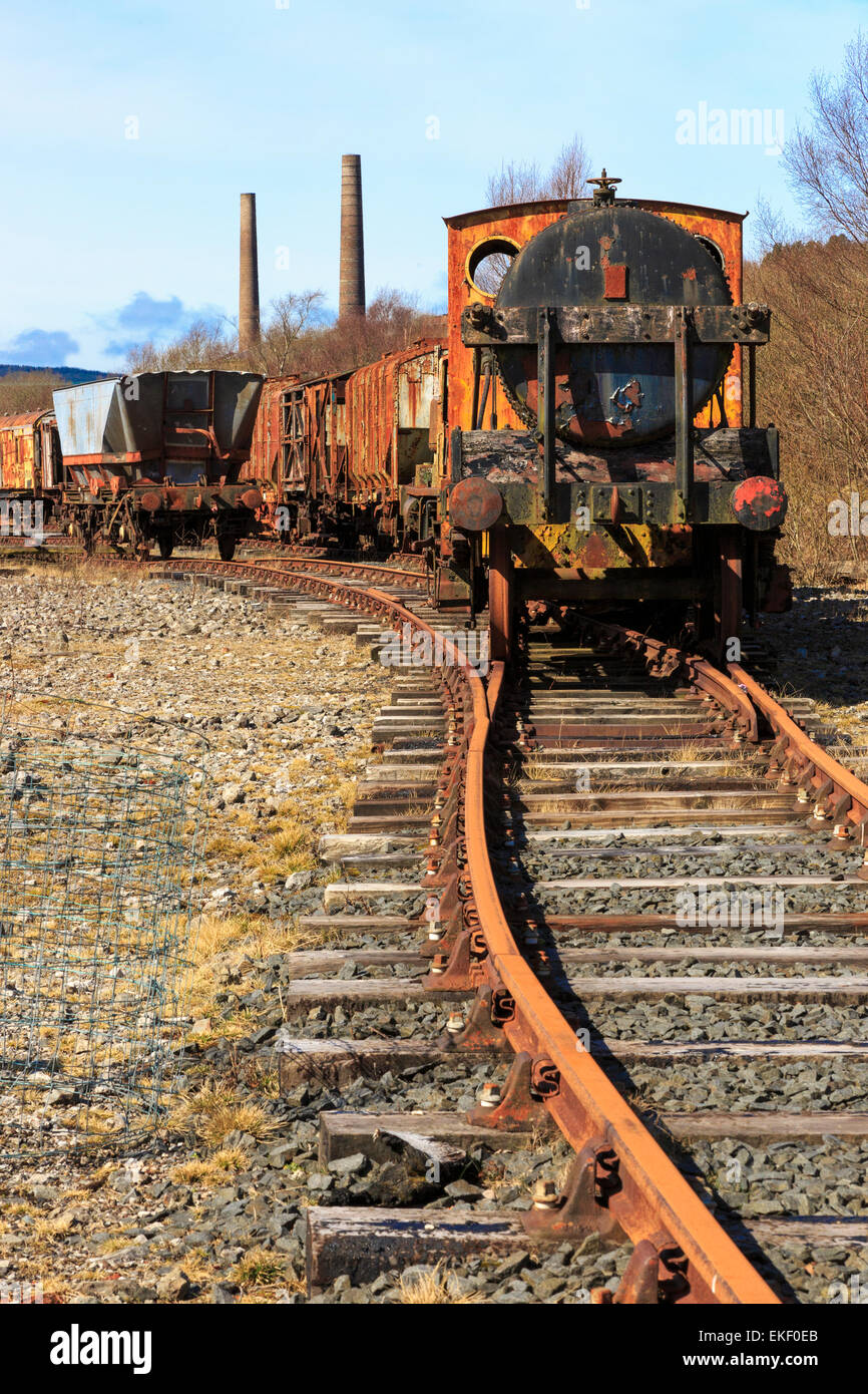 Old and abandoned rusting steam trains and railway carriages, Ayrshire ...