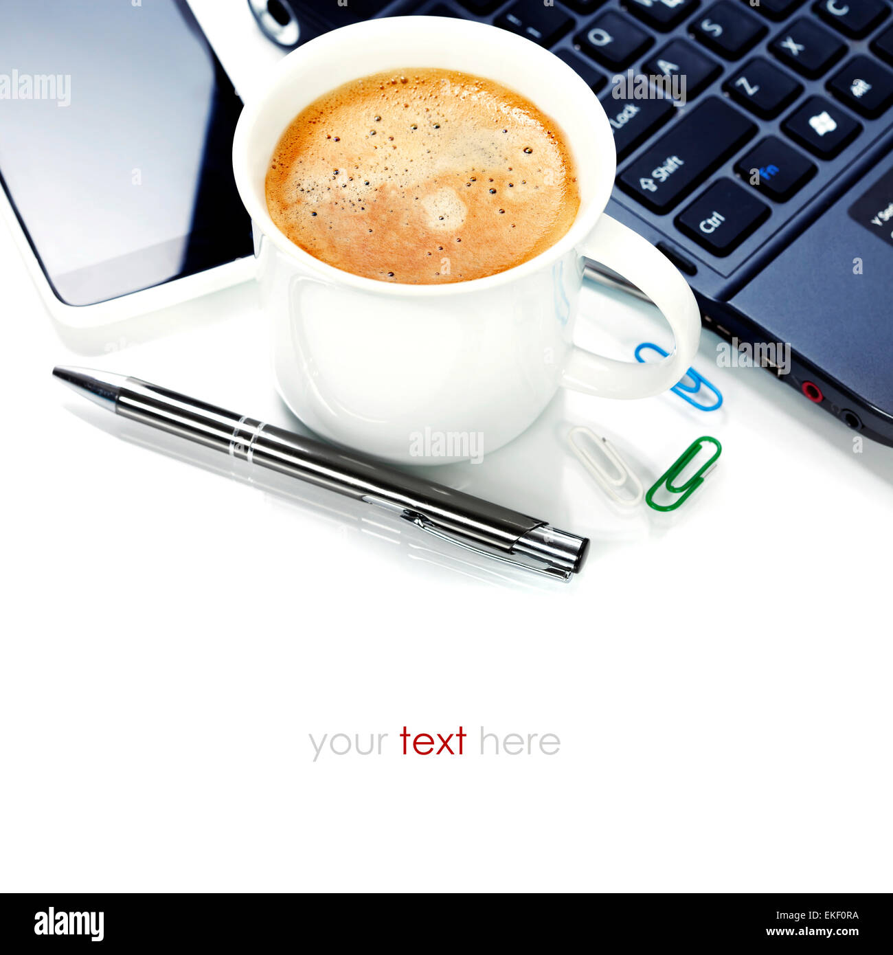 A cup of coffee and laptop Stock Photo - Alamy