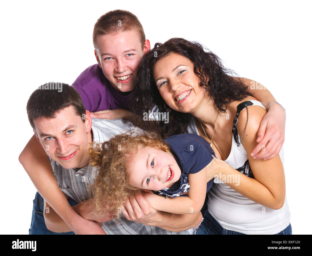 Beautiful happy family Stock Photo - Alamy