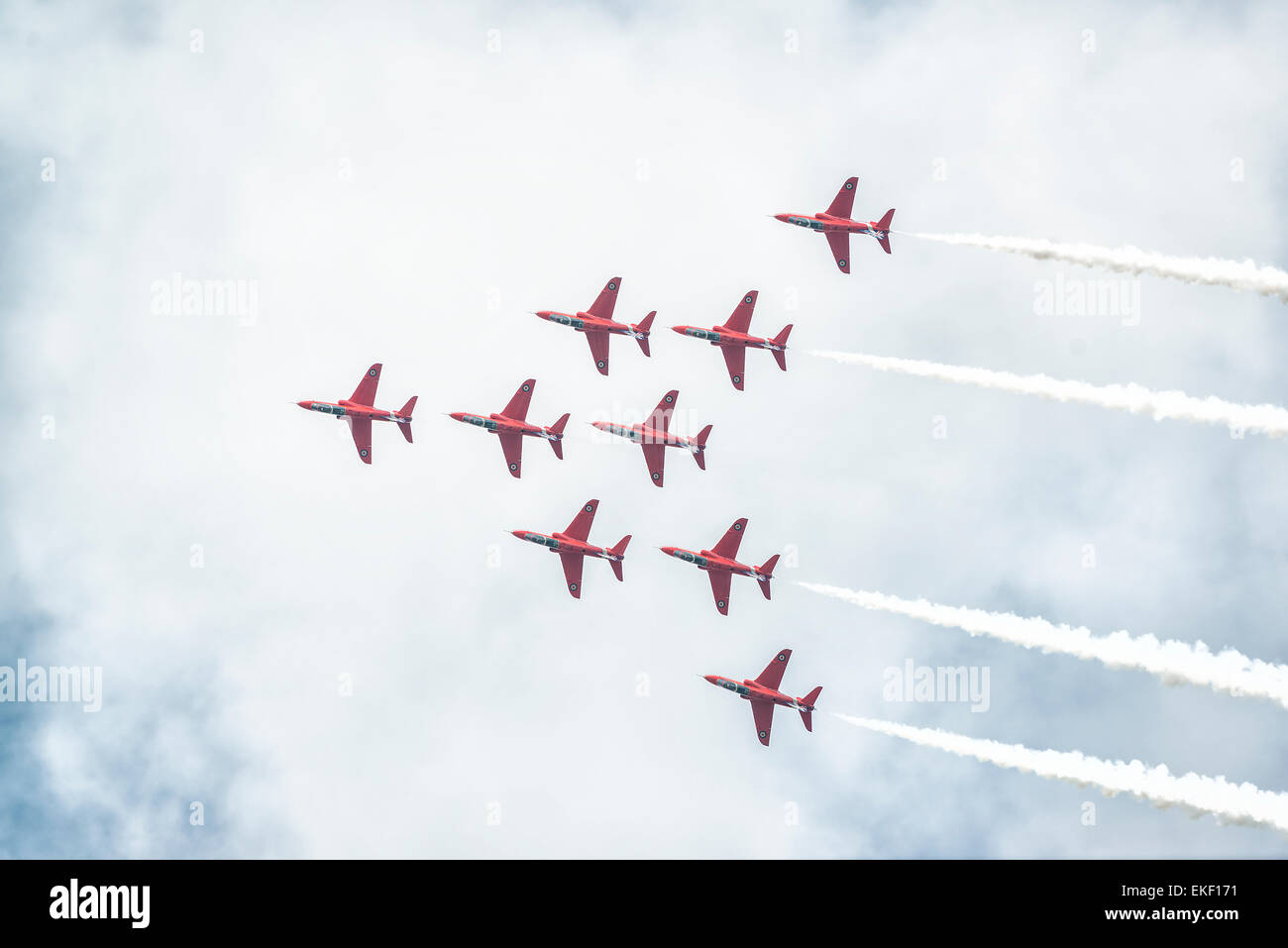 RAF Red Arrows Display Team at RIAT, Fairford 2014 Stock Photo - Alamy