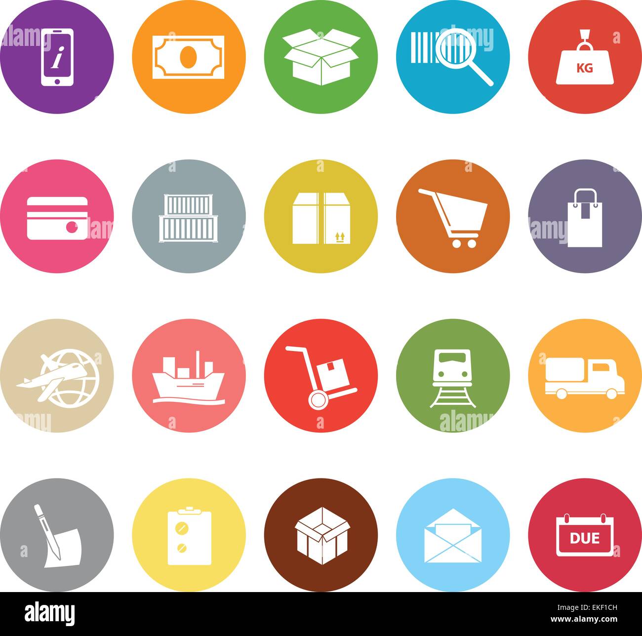 Shipment flat icons on white background, stock vector Stock Vector ...