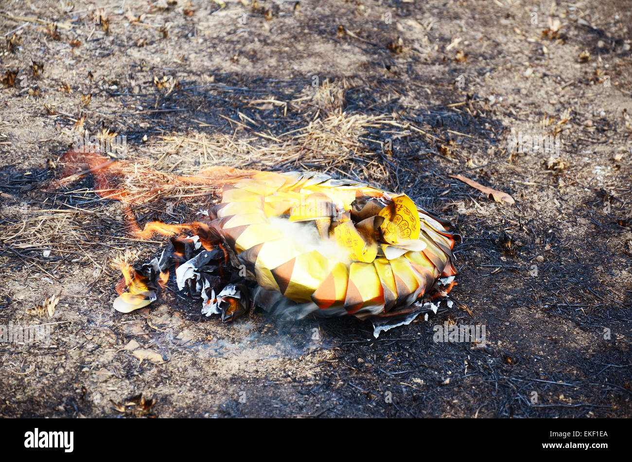 Burn joss paper or hell money Chinese Culture in The Qingming Festival ...