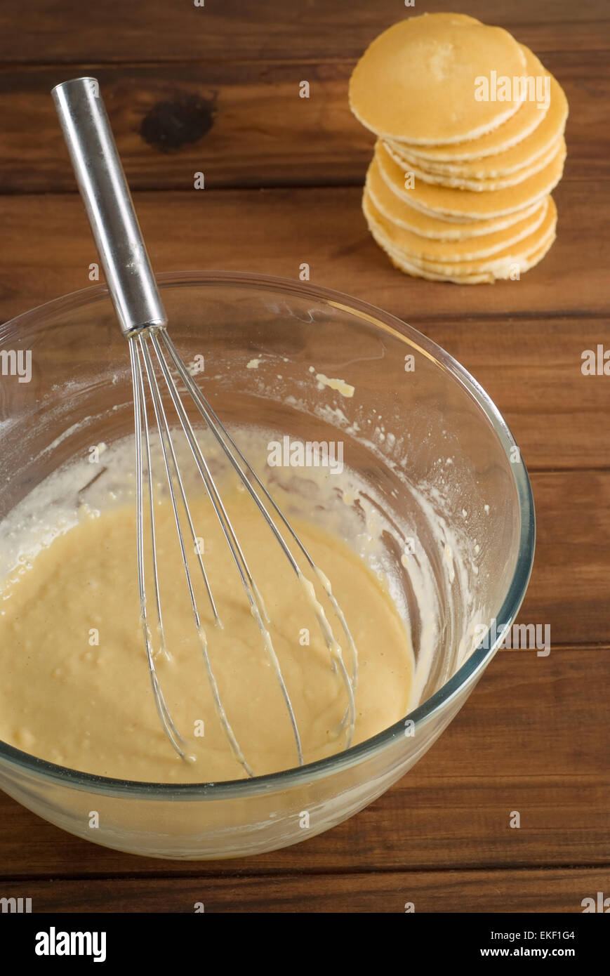 Pancake mixture and cakes Stock Photo - Alamy