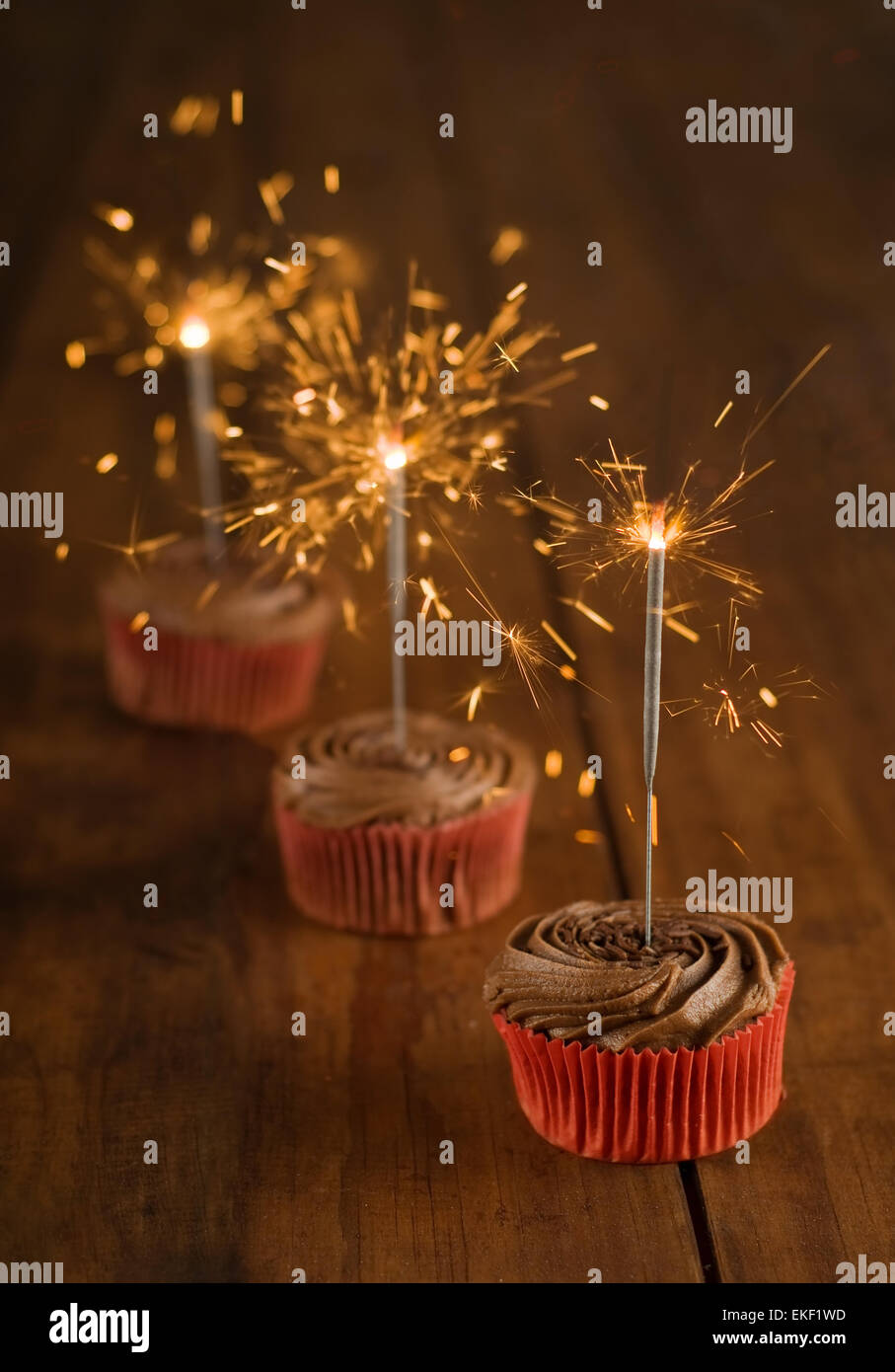 Birthday cookie and sparkler Stock Photo - Alamy