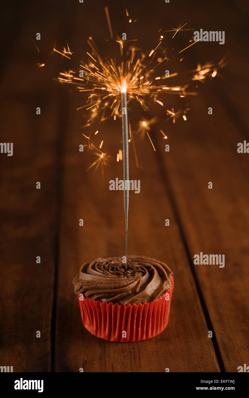 Birthday cookie and sparkler Stock Photo - Alamy