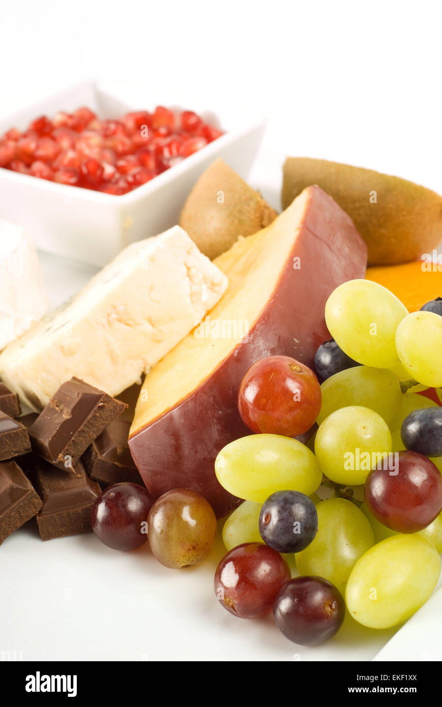 Cheese and fruit platter Stock Photo - Alamy
