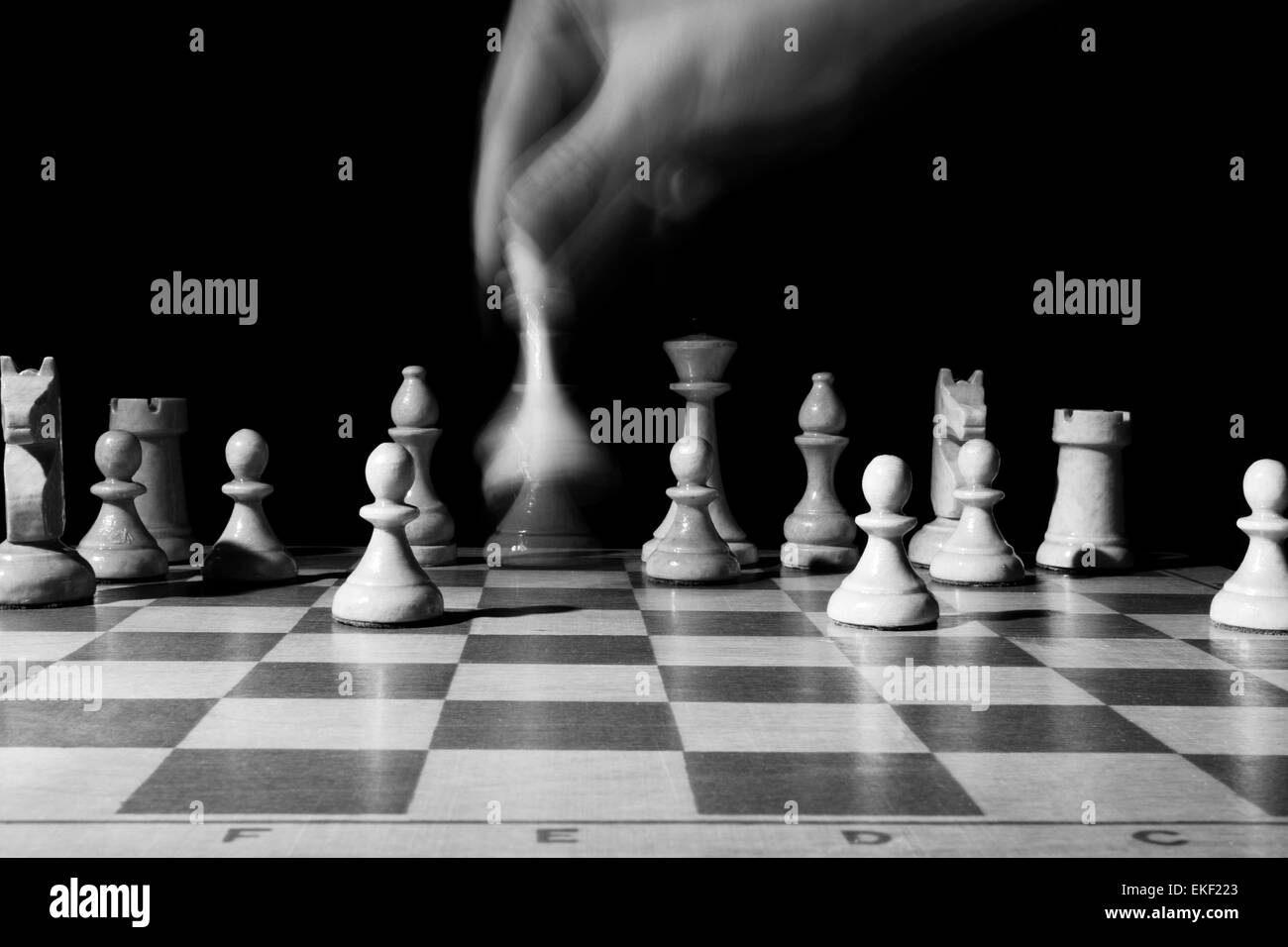 Black chess rook in Black and White Stock Photos & Images - Alamy