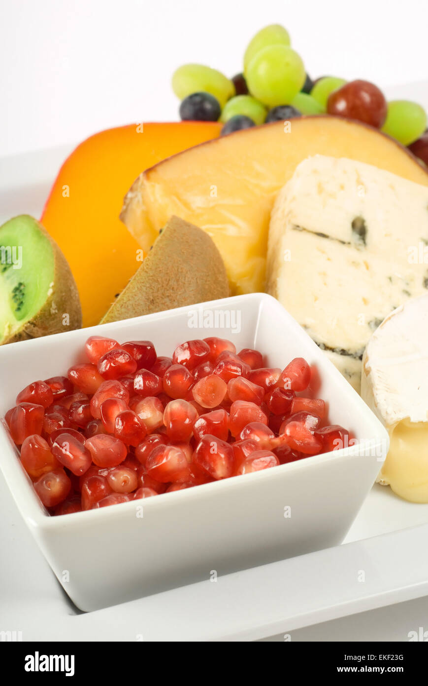 Cheese and fruit platter Stock Photo - Alamy