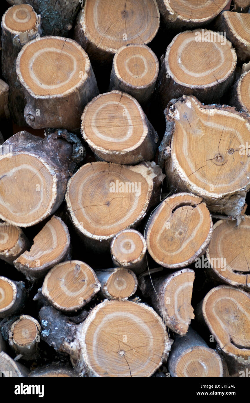 Round Logs Background Stock Photo - Alamy
