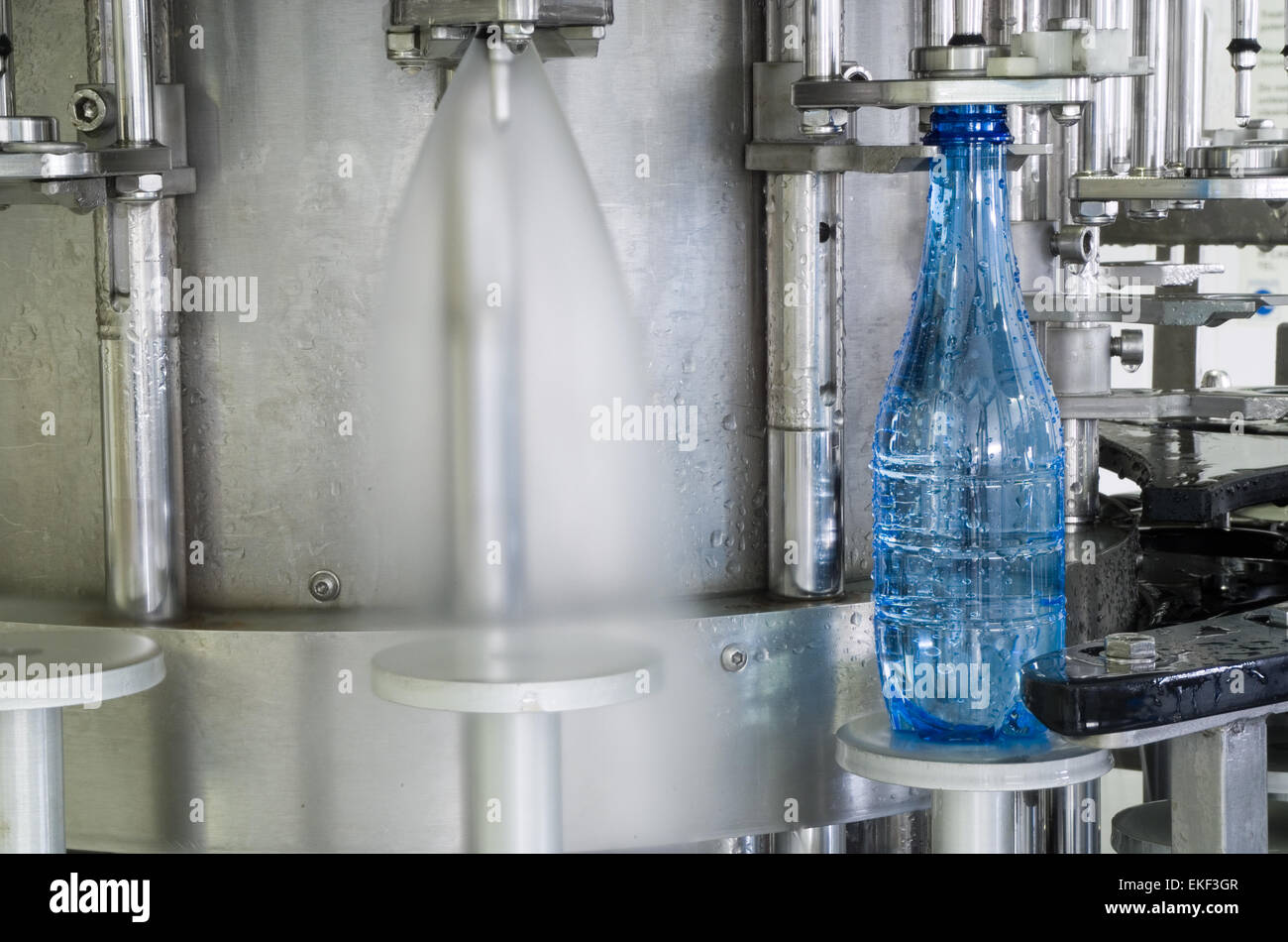 Water bottle production machine Stock Photo - Alamy