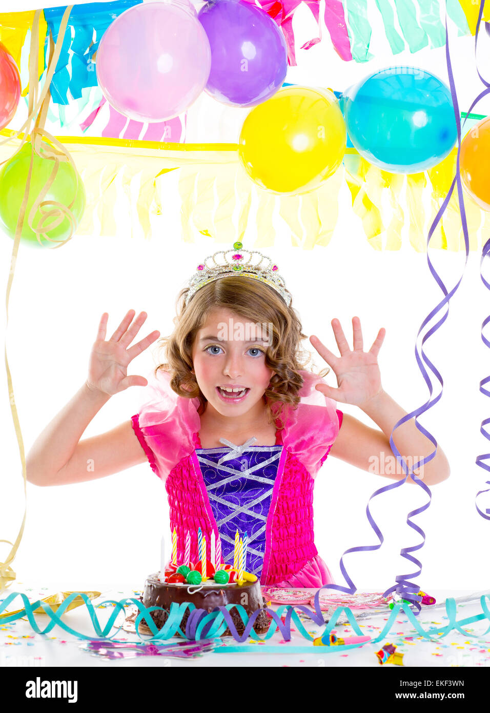 child kid crown princess in birthday party Stock Photo - Alamy