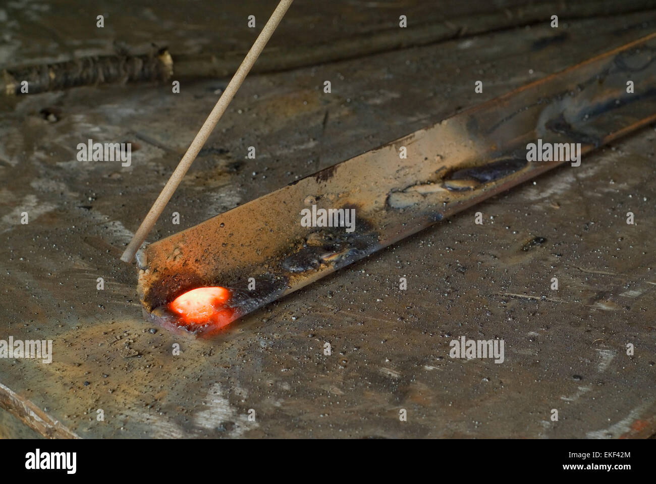 Red hot welding metalwork Stock Photo - Alamy