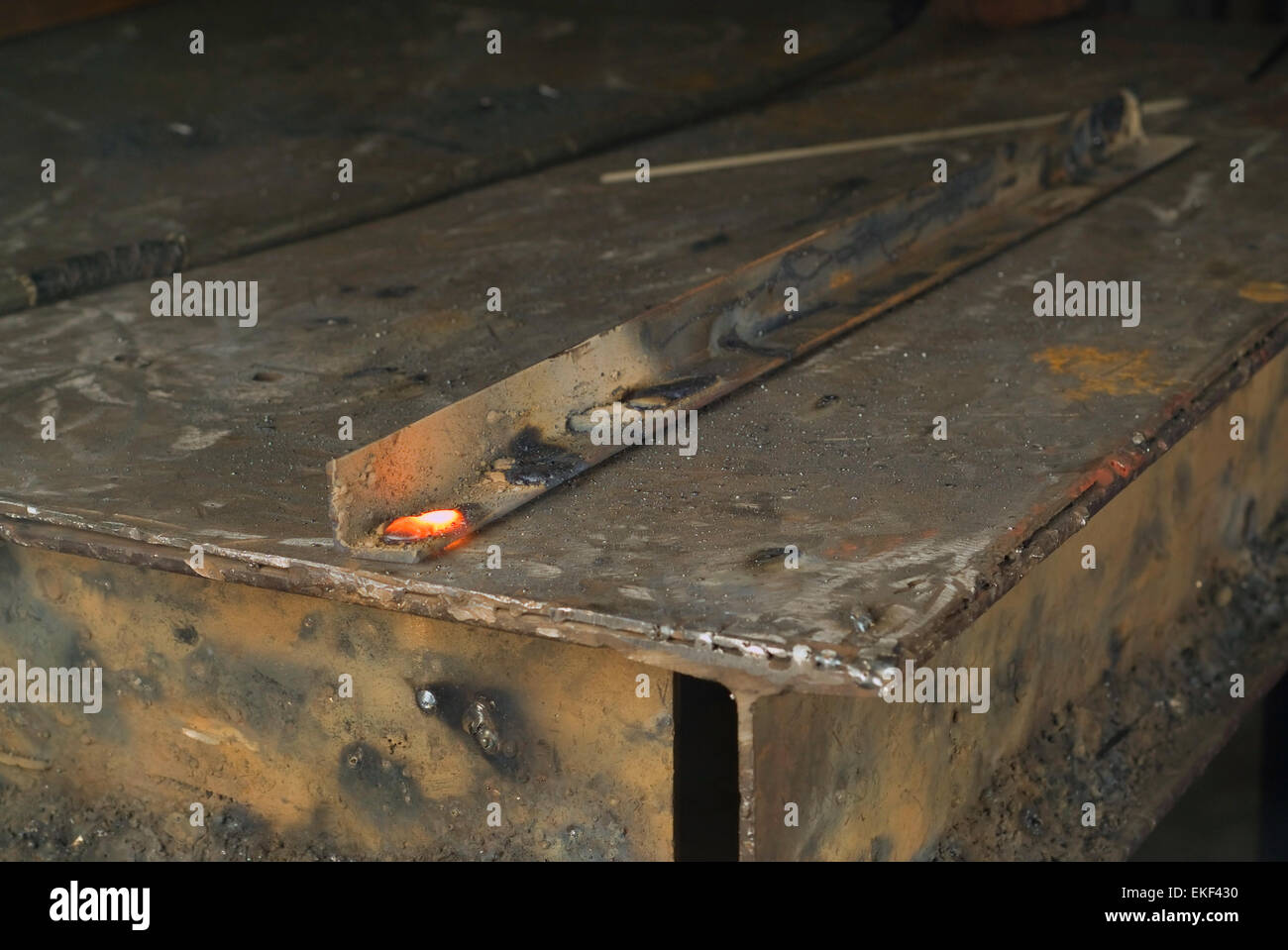 Red hot welding metalwork Stock Photo - Alamy