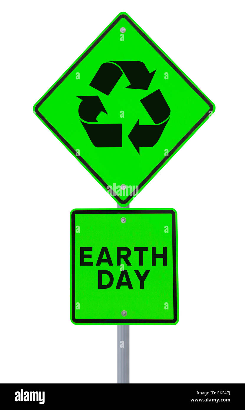 Earth Day Road Sign Stock Photo - Alamy