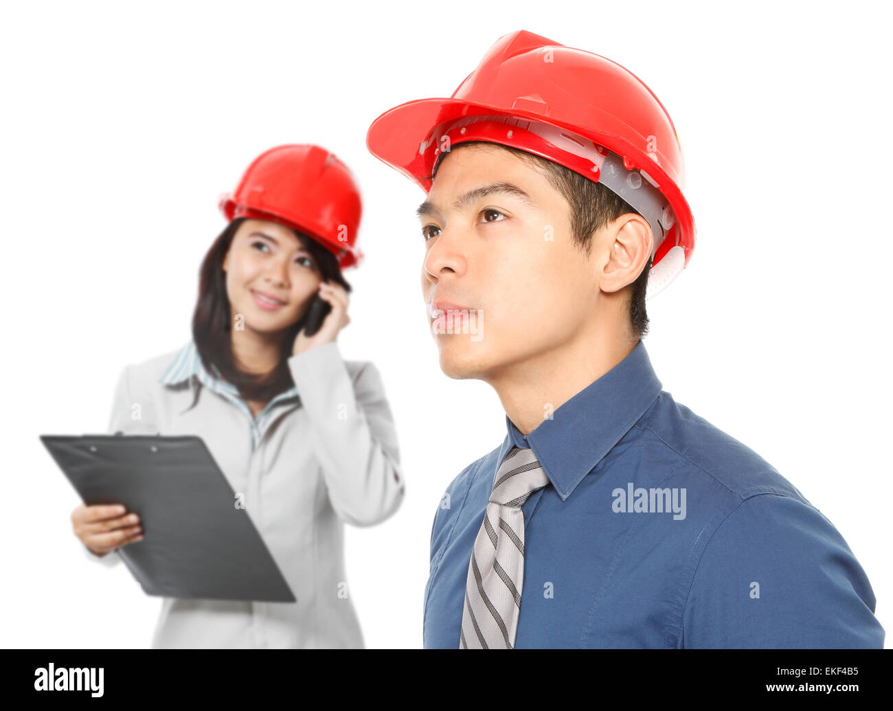 Young Professionals Looking Up Stock Photo - Alamy