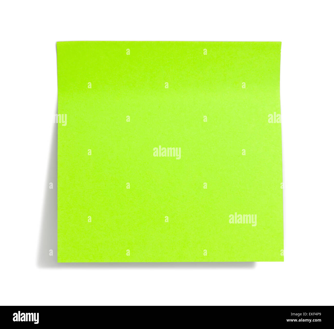 green sticky note with shade on white Stock Photo - Alamy