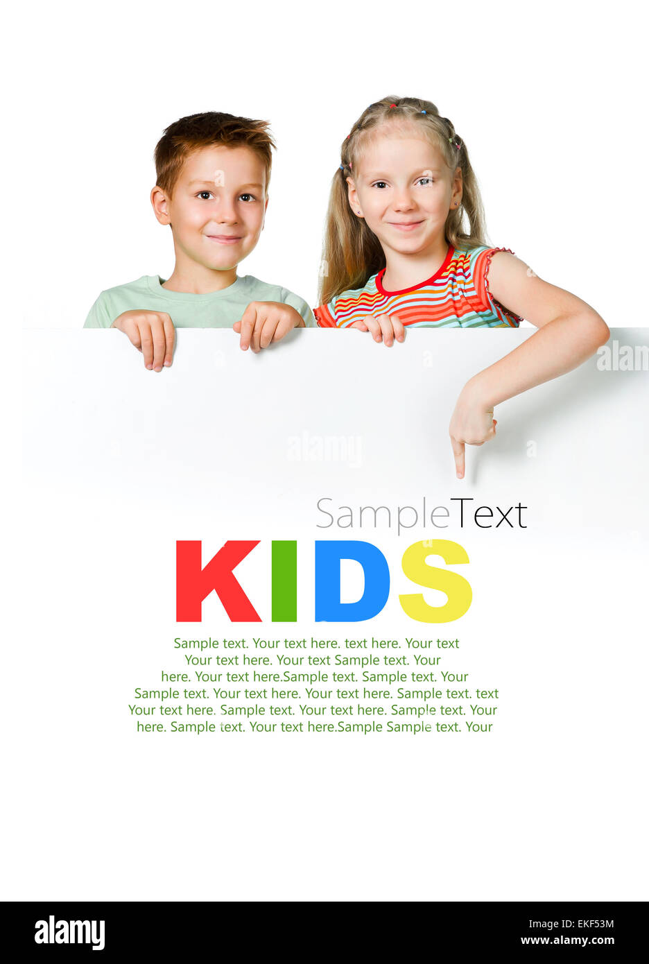 kids with white board Stock Photo - Alamy
