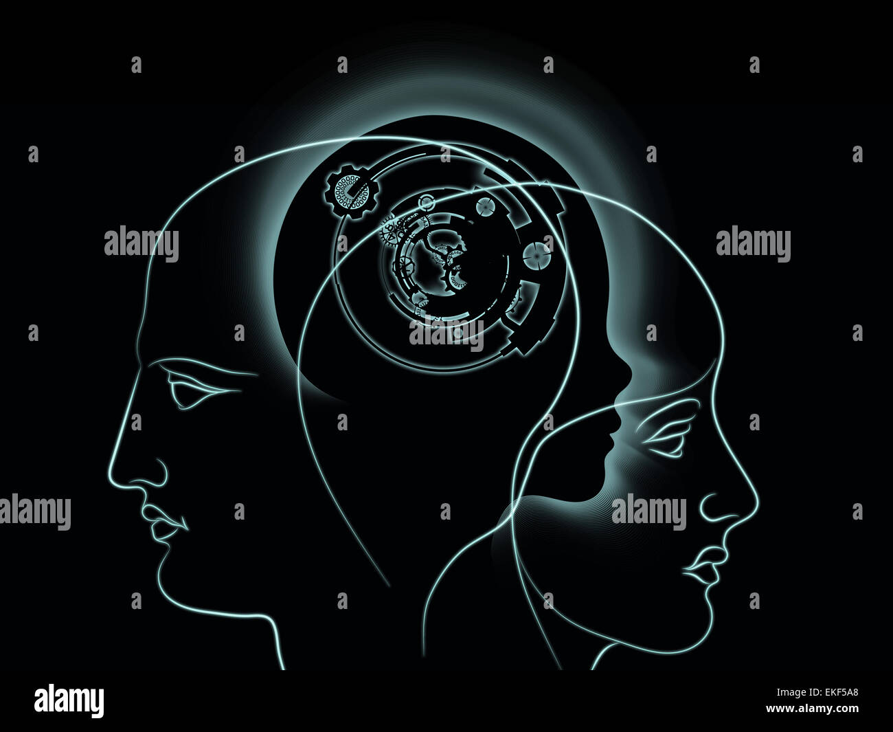 Illustration Thinking Concept Human Head Clock High Resolution Stock ...