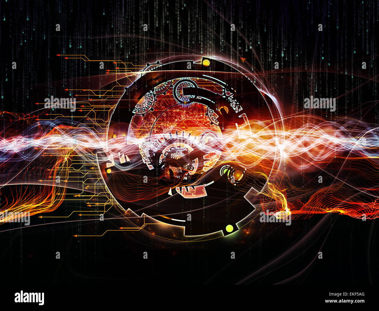 Stream of Digital Processing Stock Photo - Alamy