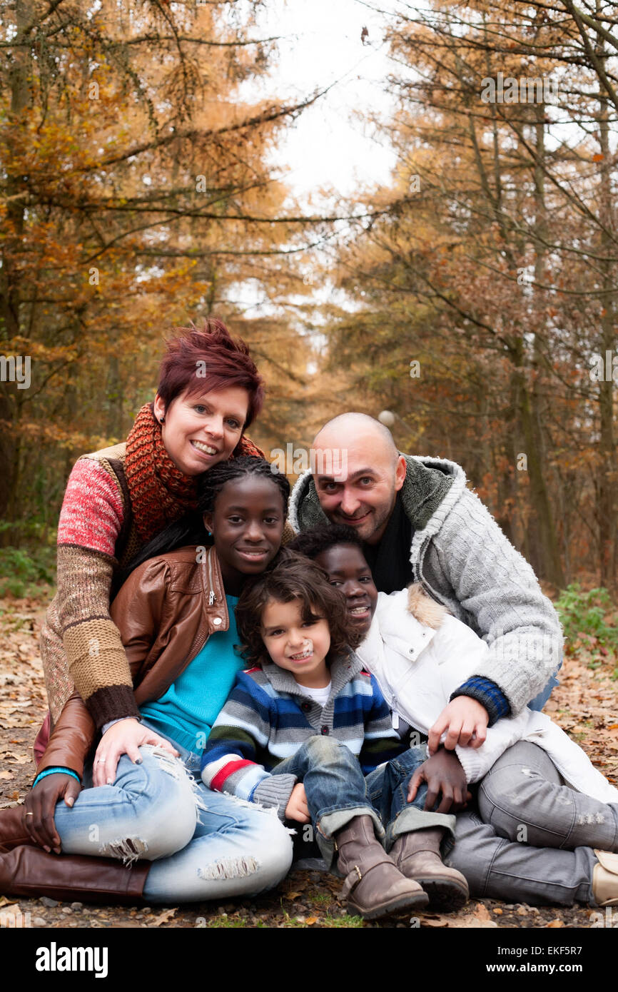 Family with adopted children Stock Photo - Alamy