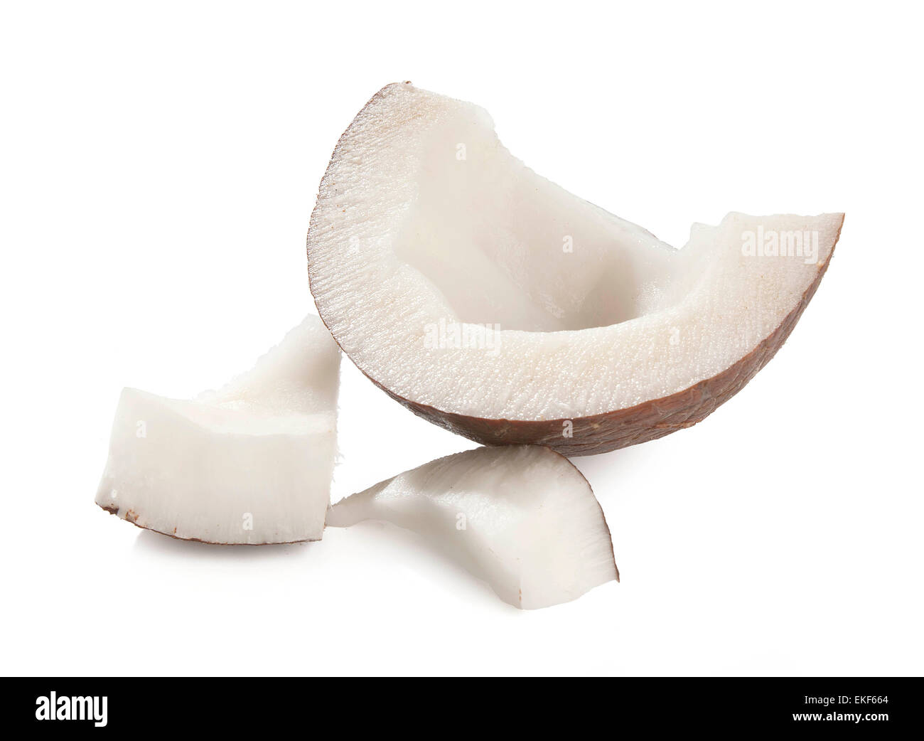 Coconut pieces isolated on white hi-res stock photography and images ...
