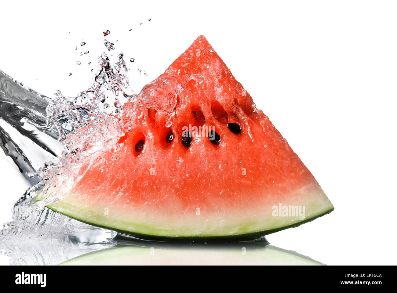 watermelon and water splash isolated on white Stock Photo - Alamy