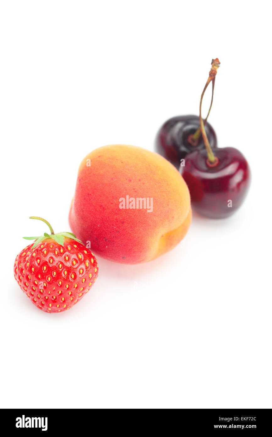 Juicy strawberries cherries on Cut Out Stock Images & Pictures - Alamy