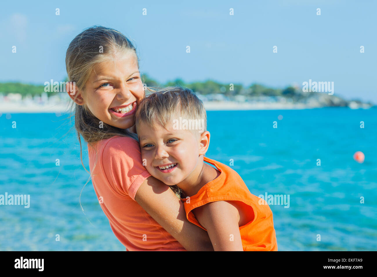 Kids playing on the beach closeup hi-res stock photography and images ...