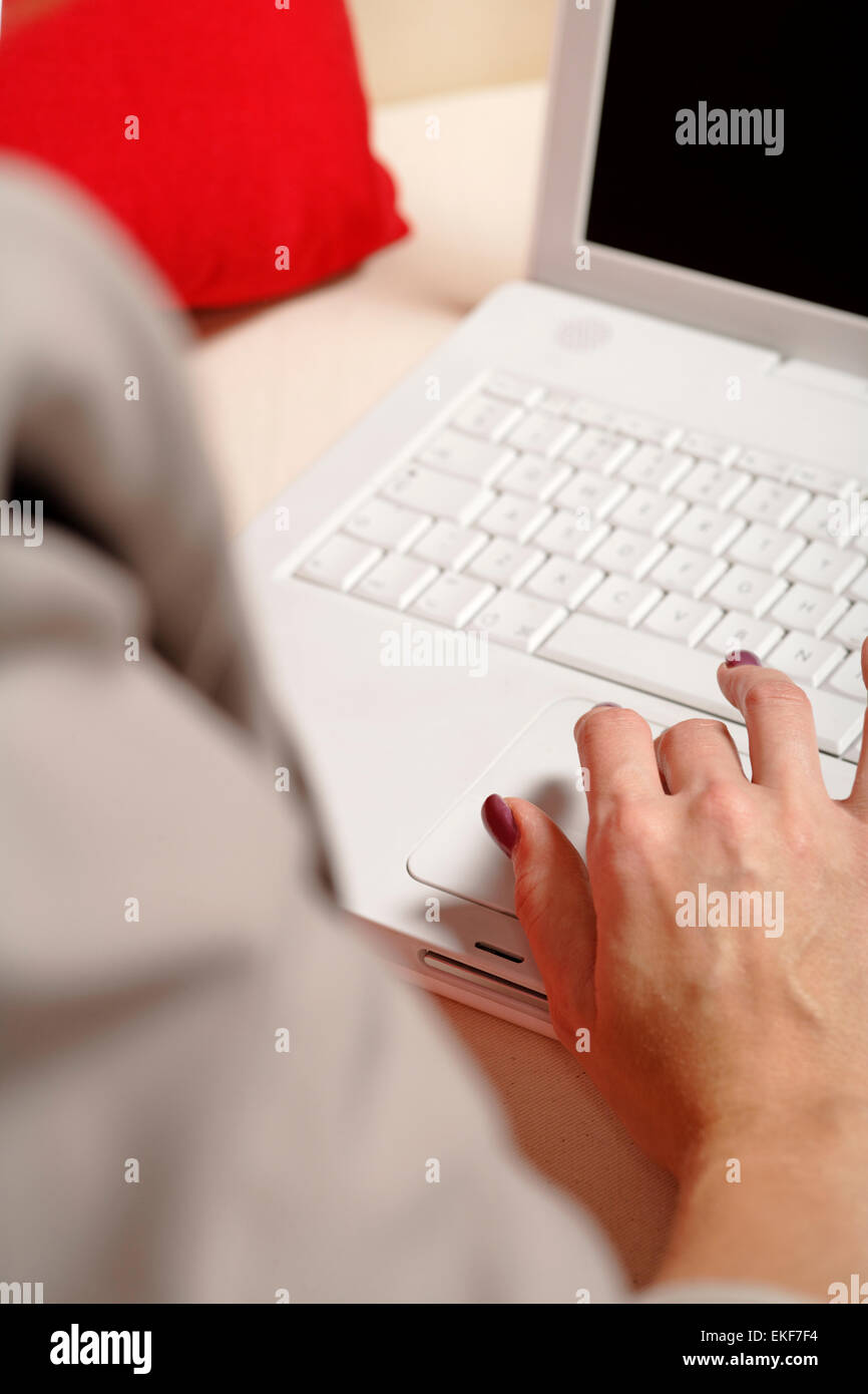 Womans hands typing on keyboard Stock Photo - Alamy