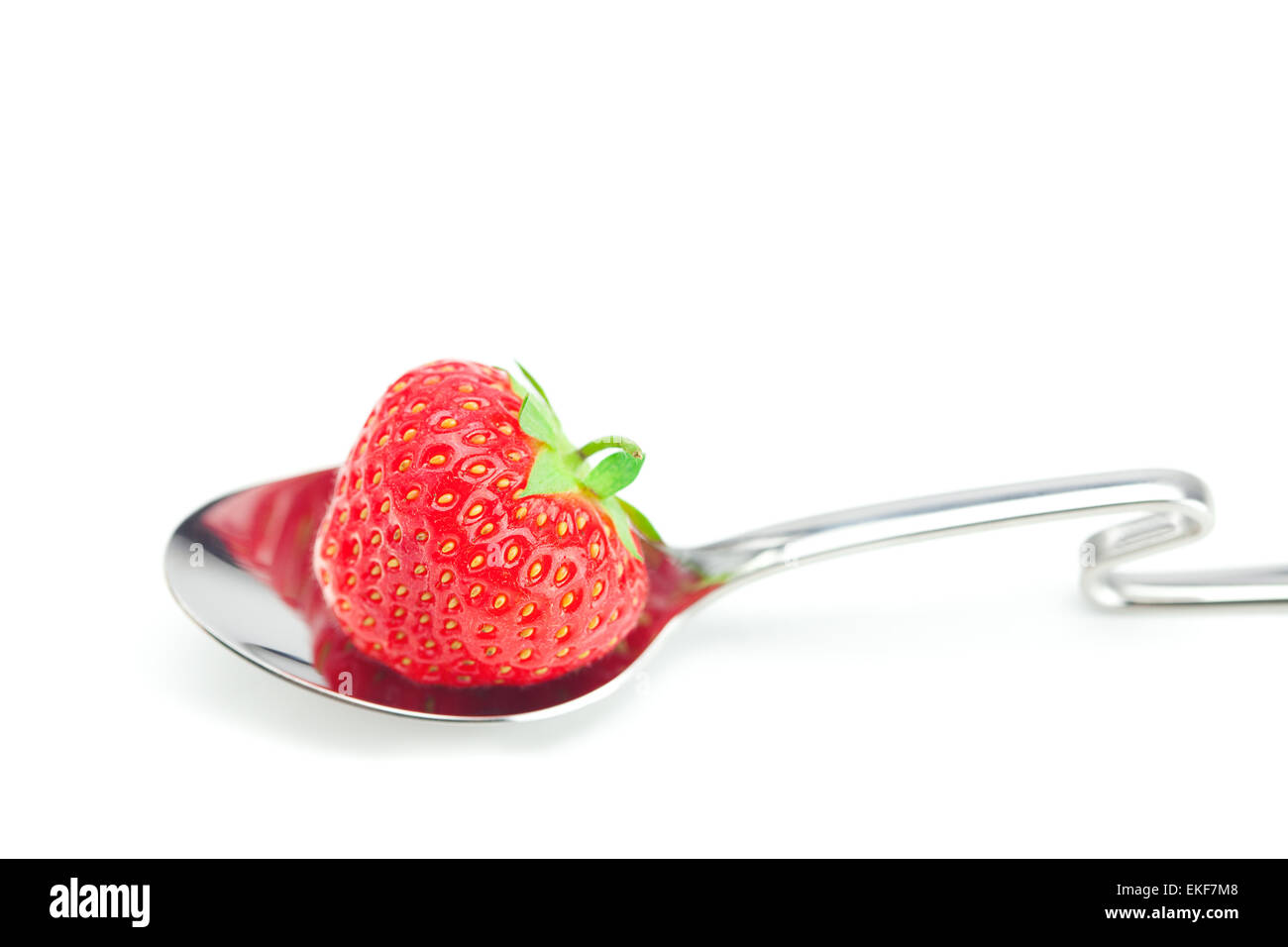 spoon and strawberry isolated on white Stock Photo - Alamy