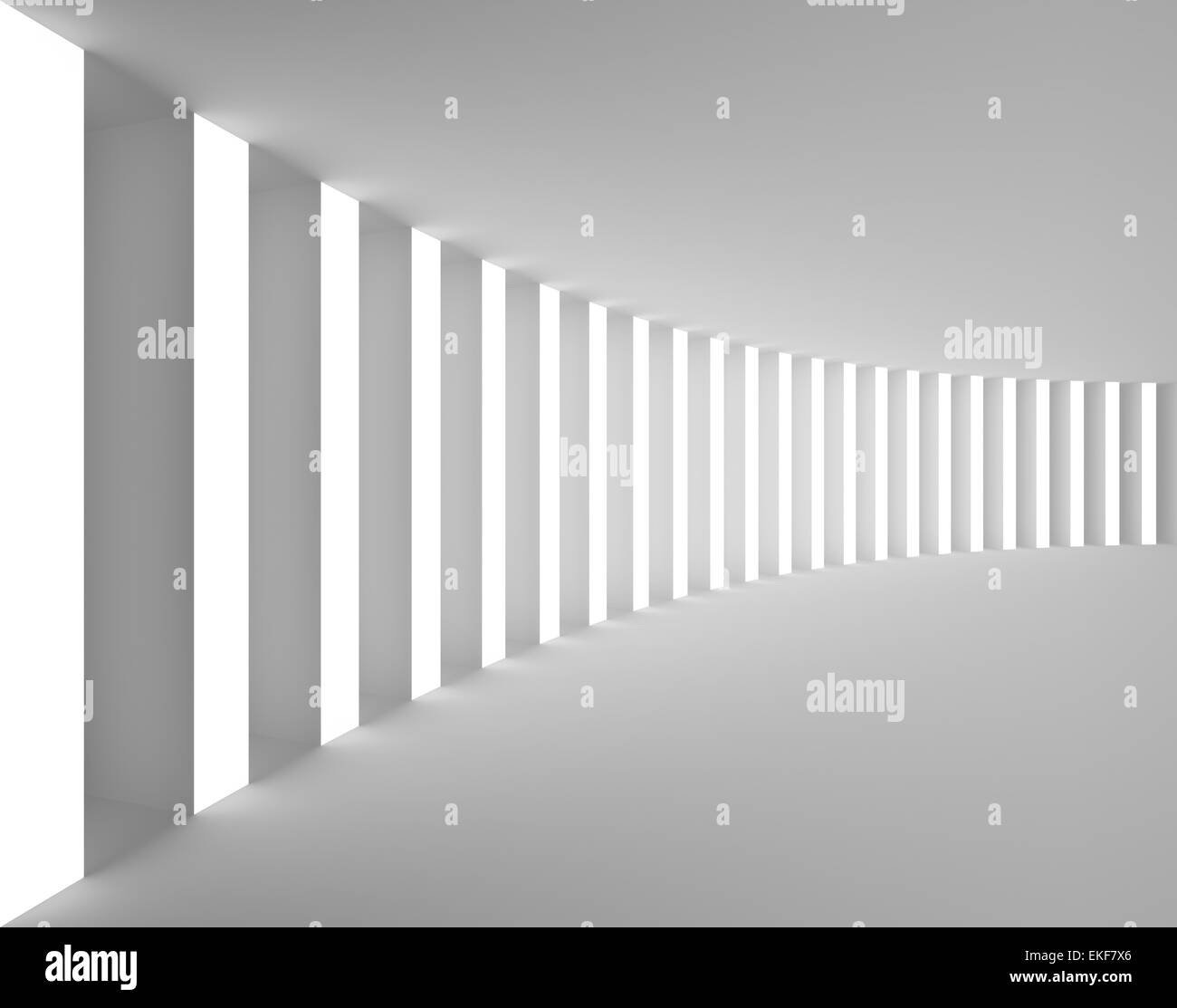 Empty White Interior with Big Columns and Light Stock Photo - Alamy