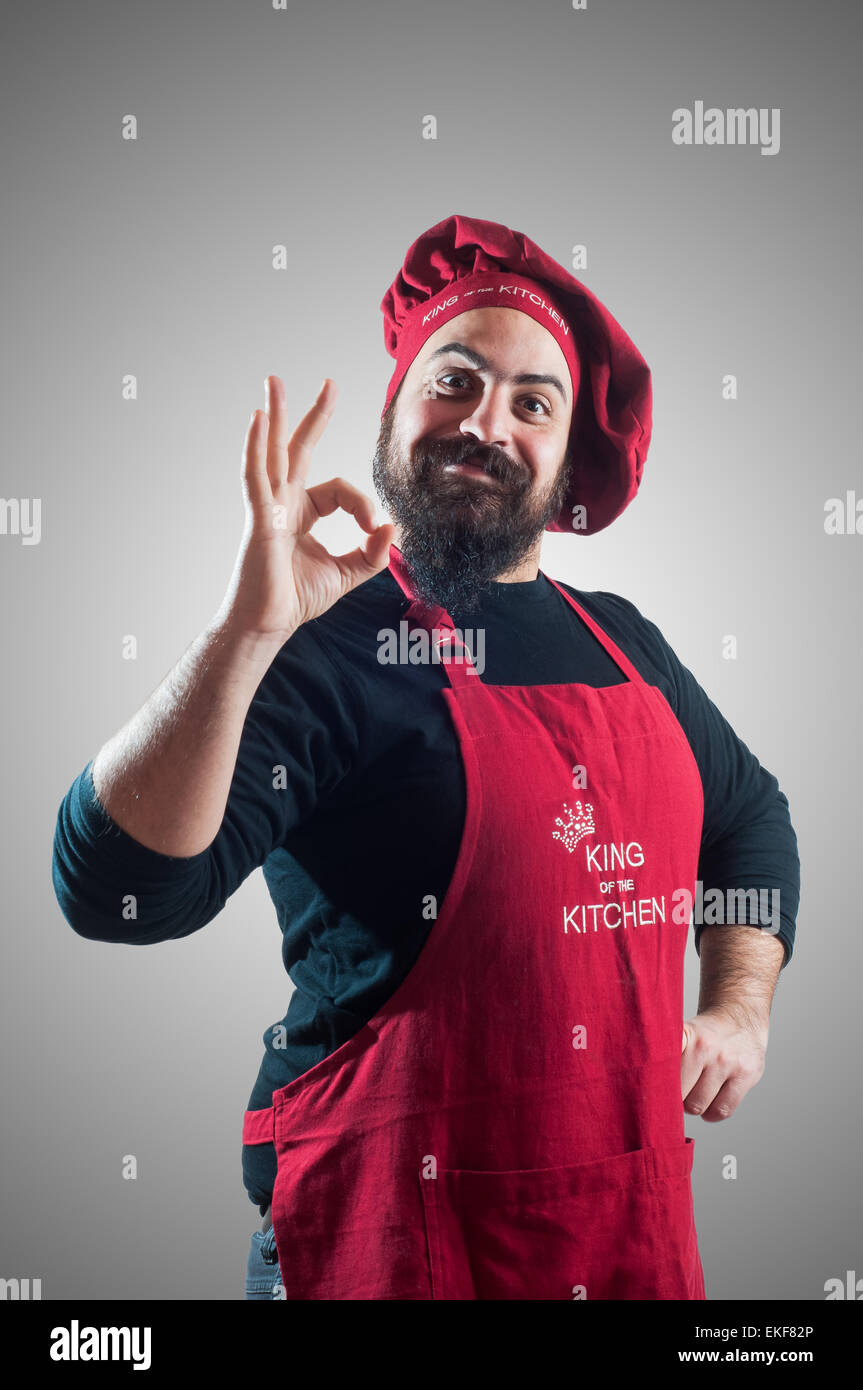 happy bearded chubby chef Stock Photo - Alamy