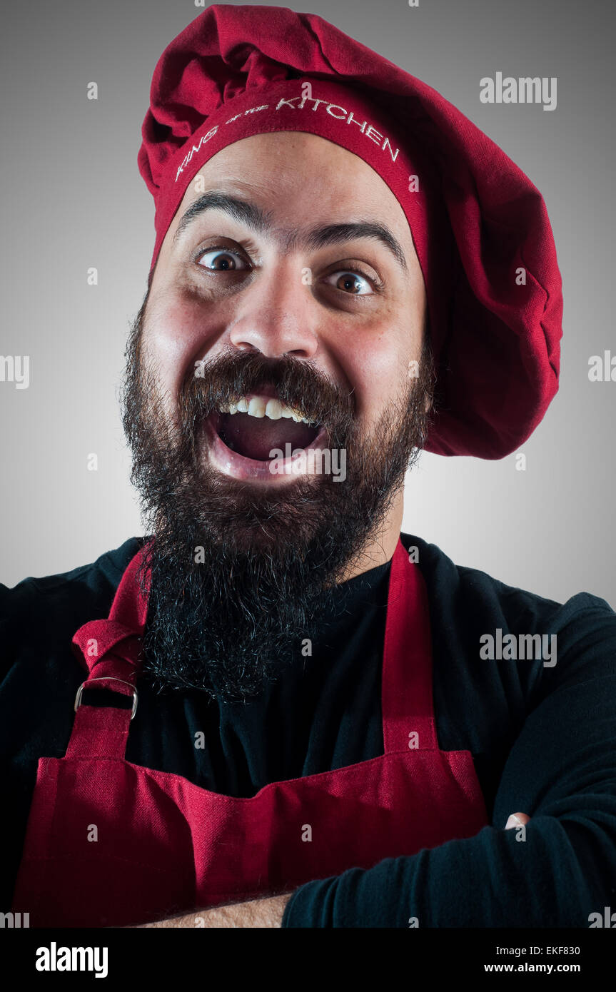happy bearded chubby chef Stock Photo - Alamy