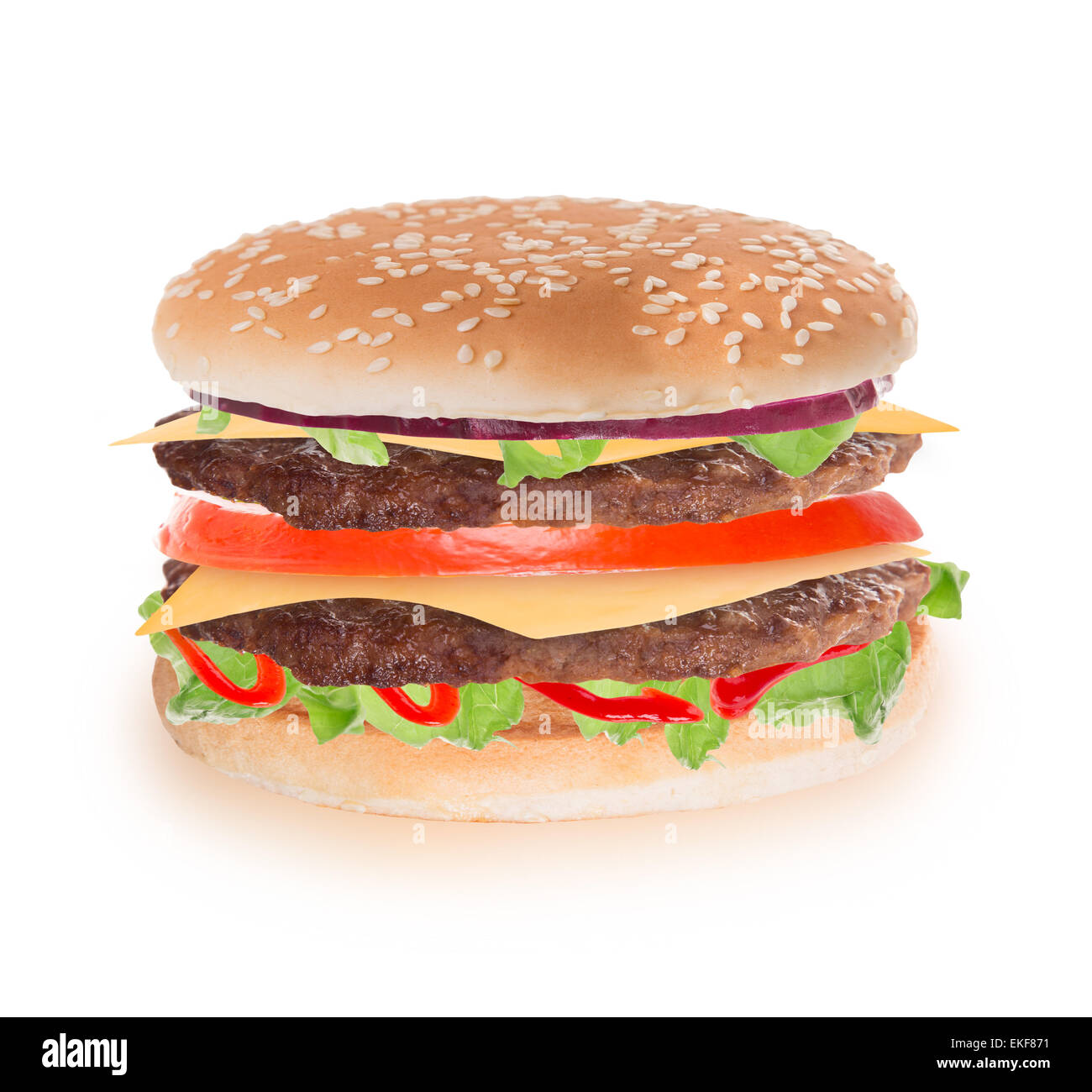 Food plate fries hamburger Cut Out Stock Images & Pictures - Alamy