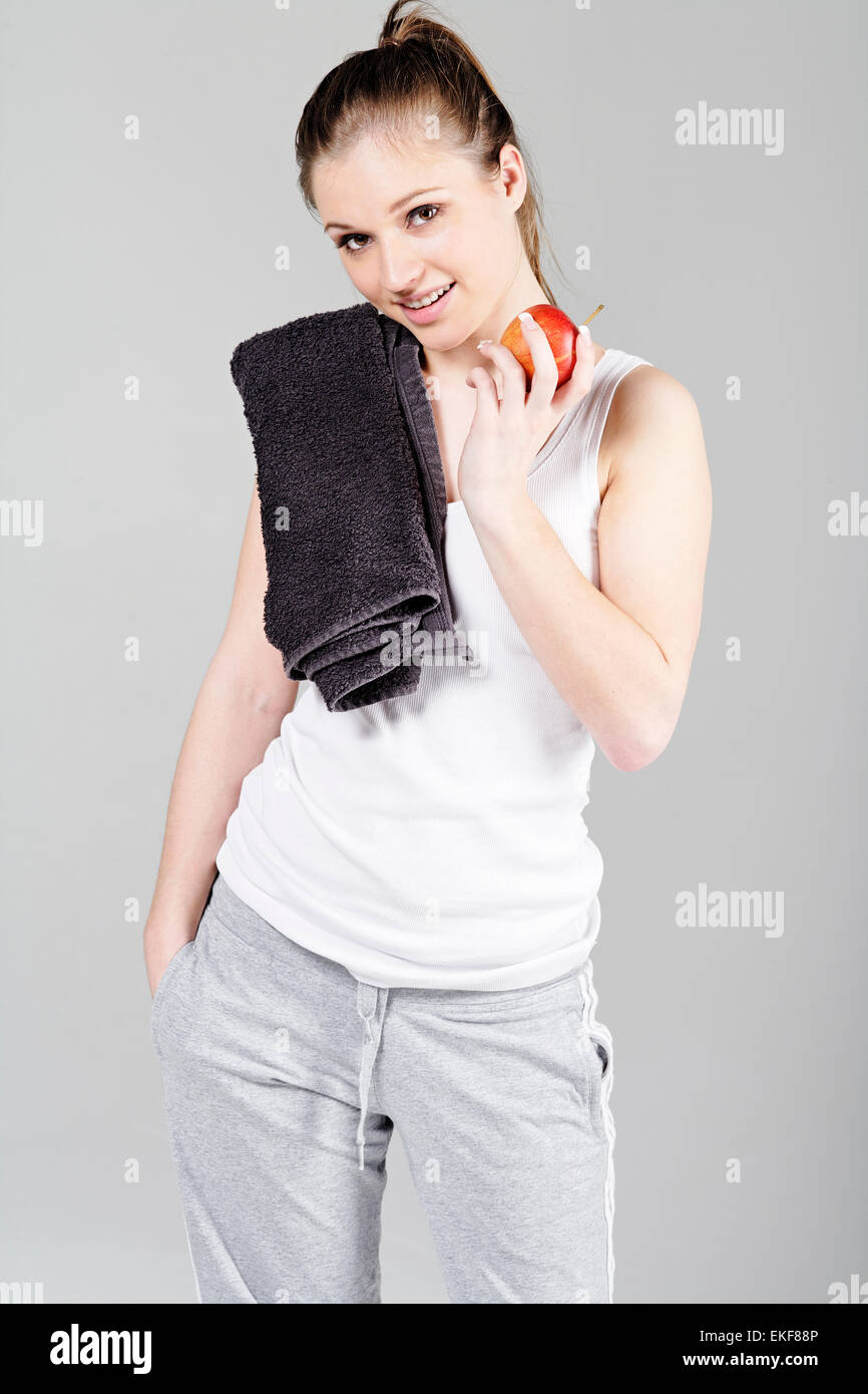 Woman after exercise Stock Photo - Alamy