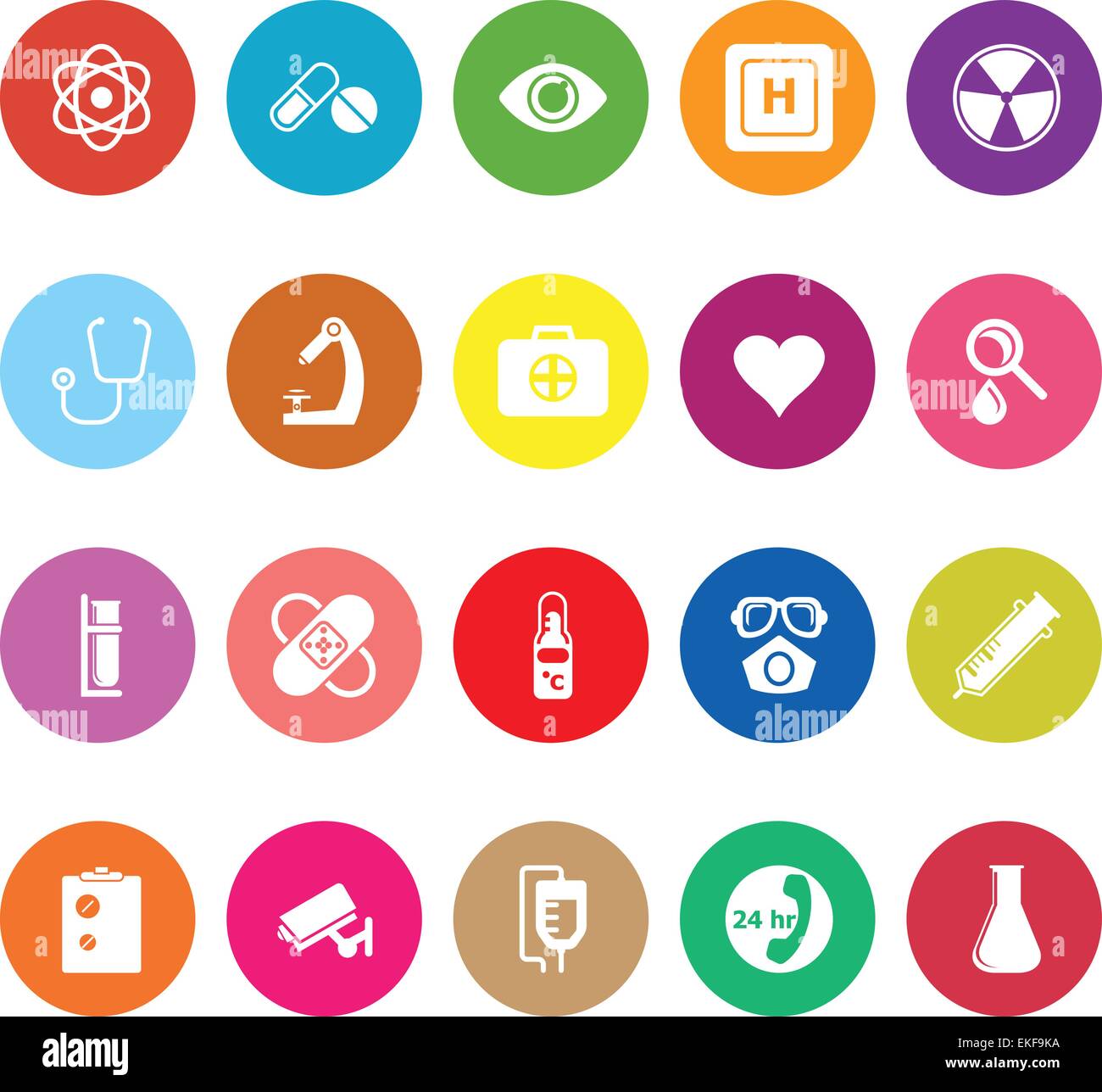 General hospital flat icons on white background, stock vector Stock ...