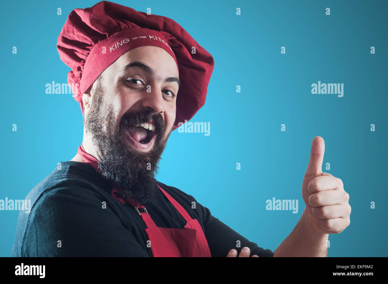happy bearded chubby chef Stock Photo - Alamy