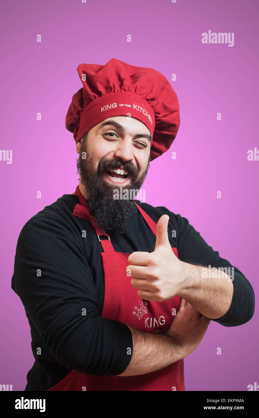 happy bearded chubby chef Stock Photo - Alamy