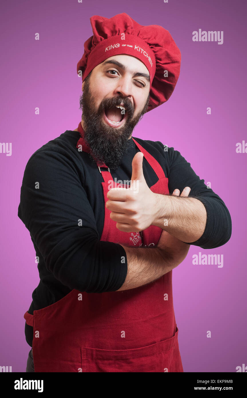 happy bearded chubby chef Stock Photo - Alamy