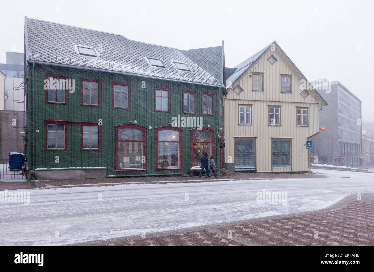 Old Shops in Tromso Norway Stock Photo - Alamy