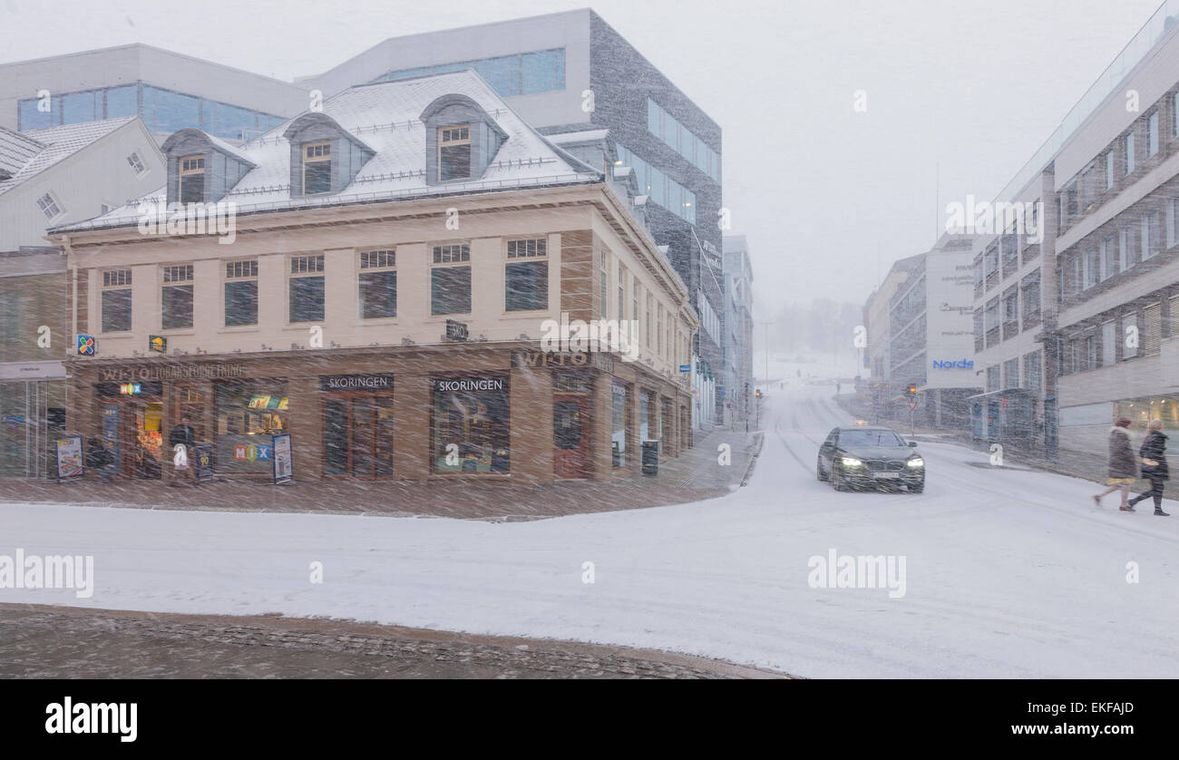 Old Shops in Tromso Norway Stock Photo - Alamy