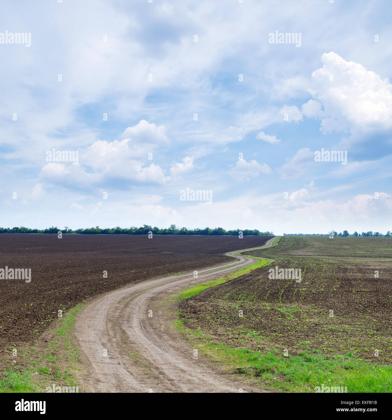 cloudy sky and winding path Stock Photo - Alamy